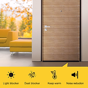 fowong Door Draft Stopper 30" to 36" Soundproofing Under Door Draft Blocker, Adjustable Noise Stopper Seal Large Gap, Black