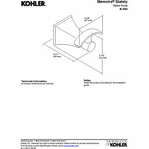 Kohler 391285 Robe Hook, Vibrant Brushed Nickel