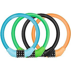 SJHY Bicycle Accessories Universal Mountain Bicycle Bike Lock Anti-Theft Portable Password Lock Fixed Bicycle Security Ring Lock Bike Parts (Color : Green)