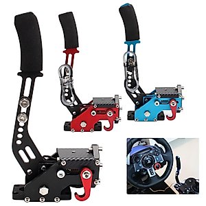 POSENG 64 Bit USB Handbrake with Clamp PC Handbrake Hall Sensor for G25/27/29 T500 T300 G920, Professional Gaming Peripherals for Racing Games, with Non-Contact Plus Hall Sensor (Black without Clamp)
