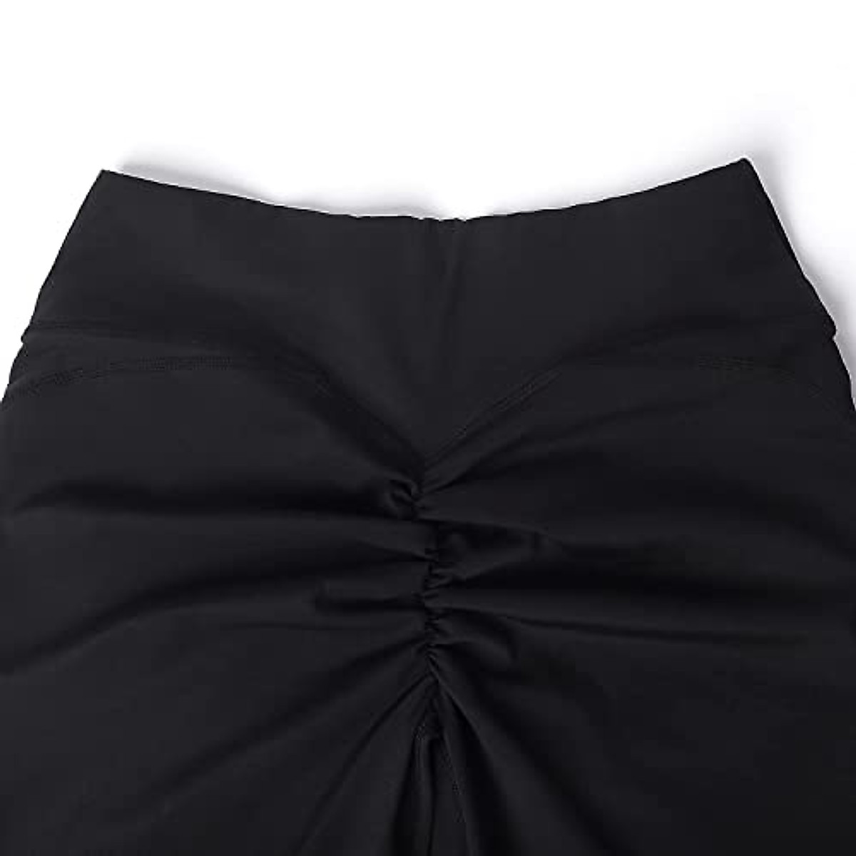 MOOSLOVER Women Crossover V Waist Butt Lifting Leggings High Waisted Yoga Pants(XL,Black-722)