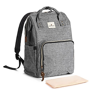 RAMHORN Diaper Bag Backpack Multifunctional Travel Back Pack Maternity Baby Changing Bags Waterproof Large Capacity For Baby Care Gray
