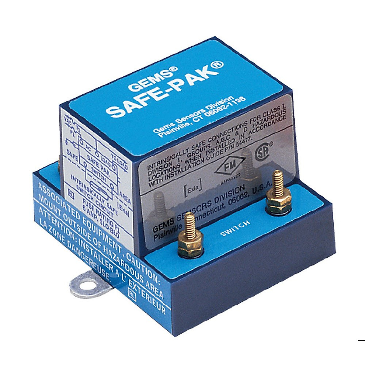 Gems Sensors 25872 Intrinsically Safe-Pak Relay, 100 to 135 VAC Voltage, 5A Current