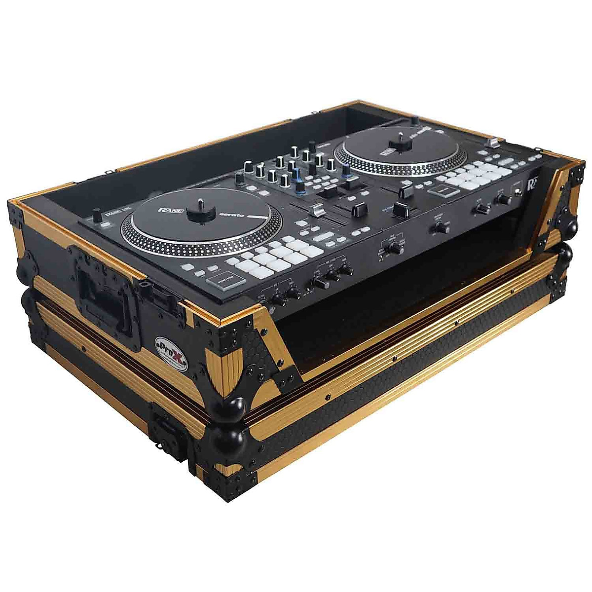 ProX ATA Flight Style Road Case for RANE ONE DJ Controller with Laptop Shelf and Wheels - High-Density Protective Foam for Interior Support - Finish on Laminated 3/8" Plywood - XS-RANE ONE WLT FGLD