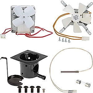 Hisencn Porcelain-Enameled Fire Burn Pot and Hot Rod Ignitor,Auger Motor,Grill Induction Fan Kit,Replacement Parts with Screws and Fuse for Pit Boss and Traeger Wood Pellet Grill