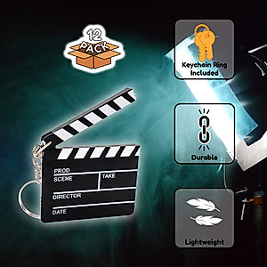 Windy City Novelties 12 Pack Hollywood Clapboard Keychains | In Bulk | Movie Night Decoration Hollywood Party Favors Giveaways Prizes Movie Director