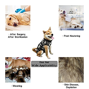HCHYEY Dog Recovery Suit, Humanized Dog Surgery Recovery Suit for Female Male Dogs, Dog Onesie for Post Surgery - Anti Licking E-Collar Cone Alternative Bodysuit for Surgical Wound (Camouflage, L)