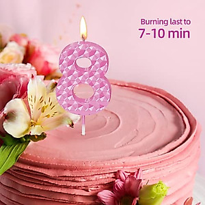 Number 2 Candle Birthday Girl - 2 Birthday Candles for Cake Topper - Big Pink Candles Number 21st 21 22 23 24 25 26 27 28 29