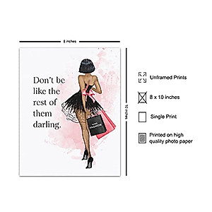 Inspirational Quote Wall Art - Couture Gift for African American Black Women - Glam Wall Decor - Luxury Fashion Design Room or Home Decoration - Positive Motivational Quote - Teens Bedroom