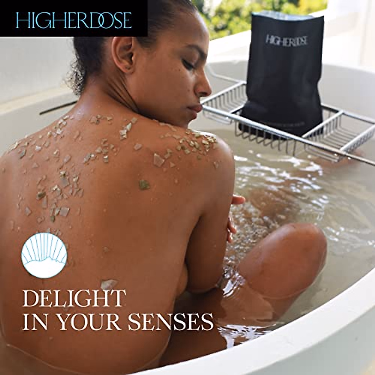 HigherDOSE Serotonin Bath Salt Soak: 32 oz Bath Soak with Magnesium Based Formula, Essential Oils, and Apple Cider Vinegar, Support Your Serotonin Levels and Nourish Your Nervous System