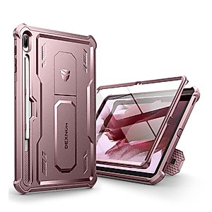 Dexnor Case for Samsung Galaxy Tab S8+ Plus(2022)/Galaxy Tab S7+ Plus (2020) 12.4 Inch, [Built in Screen Protector & Kickstand] with Pen Holder Heavy Duty Shockproof Full Body Protective Cover-Pink