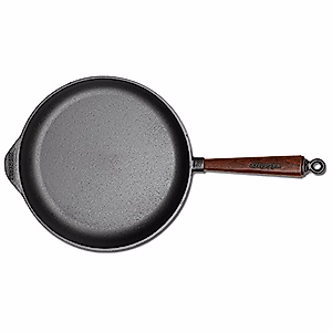 SKEPPSHULT Frying Pan with Wooden Handle and Glass Lid 28 Cm Black