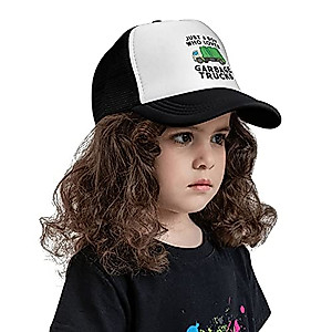 antkondnm Just A Boy Who Loves Garbage Trucks Baseball Cap Funny Trucker Hat for Boys Toddler Kids Adjustable Mesh Hat