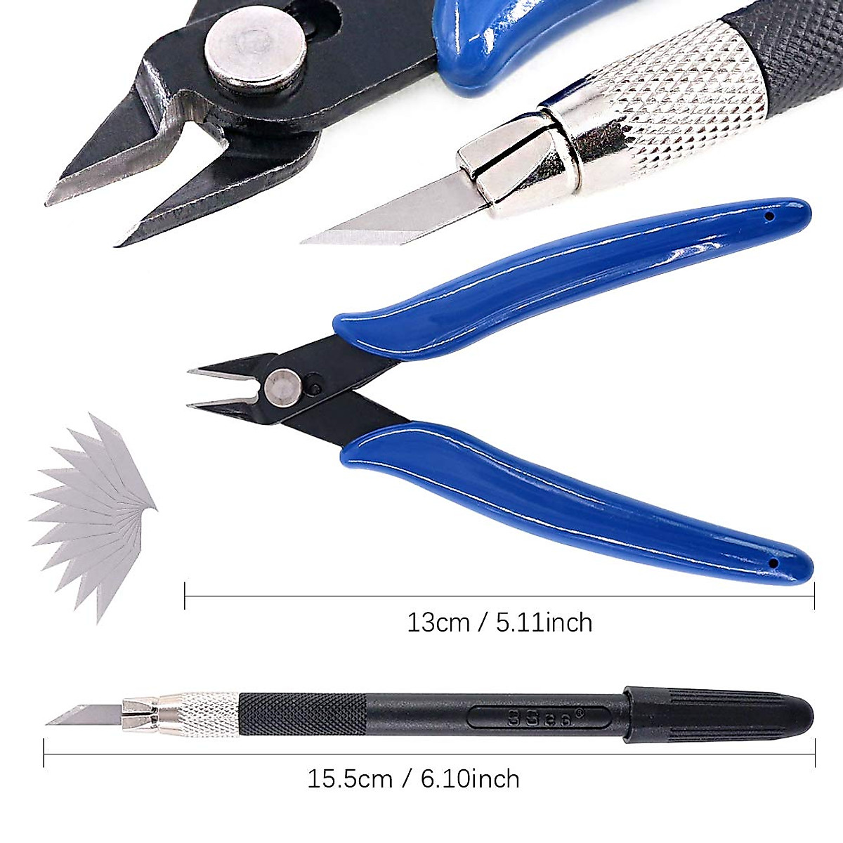 Keadic 24Pcs Gundam Modeler Basic Tools Craft Set for Car Gundam Model Assemble Building