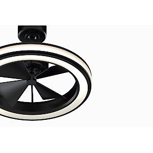 Fanimation Gleam Indoor/Outdoor Ceiling Fan with LED Light Kit 16 inch - Black