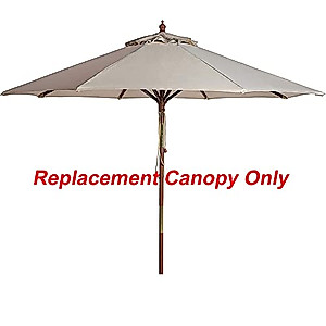 11ft Patio Umbrella Replacement Canopy Market Umbrella Top Outdoor Umbrella Canopy with 8 Ribs,Faded Resistant and UPF 50+ Sun Protection Sunbrella Fabric (Beige)