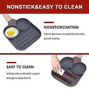 Bobikuke Nonstick Aluminum Square Grill Pan, 7.3 inch, Black, Non-stick, Induction Compatible