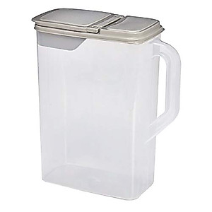 Buddeez Pet Food Storage Container - 8 Quart Capacity Dog Food Storage, Cat Food, & Bird Seed Container with Durable EZ Grip Handle, EZ Flip Lid with Gray Lid (includes 1 Cup Clear Scoop)