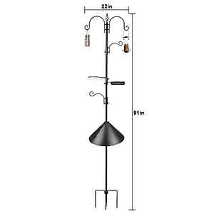 ERYTLLY Bird Feeders Bird Feeding Station Kit Bird Feeding Pole Wild Bird Feeder Hanging Kit with Squirrel Guard Baffle Suet Cage Tube Bird Feeder Planter Hanger Multi Feeder for Attracting Wild Birds