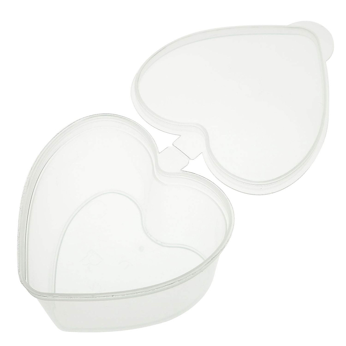 Tegg Storage Box 32PCS 1.5 oz Heart Shaped Transparent Plastic Storage Containers with Lids for Slime Foam Ball