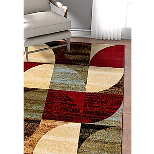 Well Woven Barclay Collection Bowery Art Deco Ivory 4x5 Area Rug - for Entryways, Small Bedrooms, Living Rooms