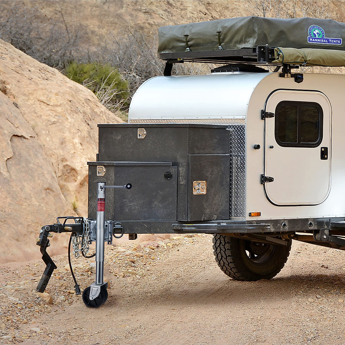 OPENROAD 1500 lbs Boat Trailer Jack with Dual Wheels, 12" Lift Swivel Trailer Jack with Swing-Back Bolt-On, Trailer Tongue Jack for Boat, RV, Trailer, Utility