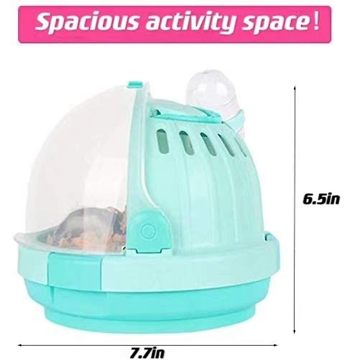 Eonpet Travel cage for Small Animals Hamster Carrier Cage Portable Carrier Hamster Carry Case Cage with Water Bottle Travel&Outdoor for Hamster Small Animals Travel cage for Small Animals(Blue)