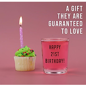 Personalized Printed 2.5oz 1pk Shot Glasses – Customized Gift for Women Men, Custom Message Name Date, Birthday Gift Ideas Friend Her Him, 21st Party Favors, Cute Funny, 16 Colors, Your Text Here