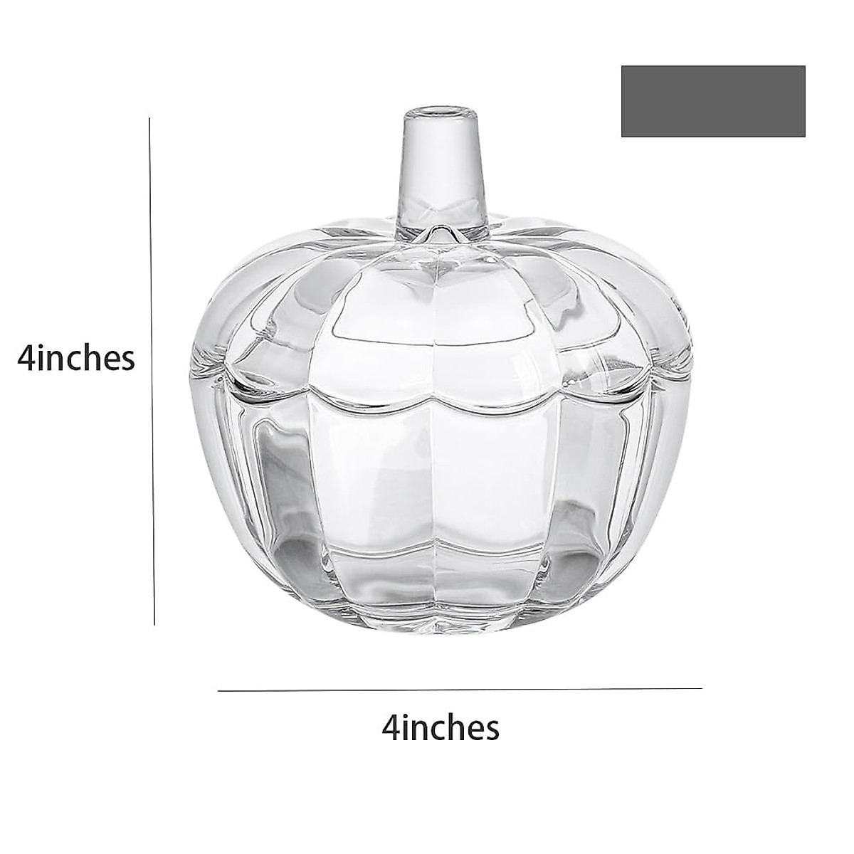 123Arts Crystal Glass Pumpkin Sugar Bowls Snack Jar Candy Dish Storage with Lid