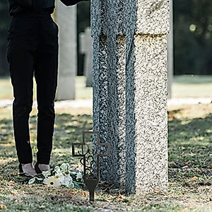 SELPONT orial Cross Stake, Metal Cross Pile Garden Yard Signs Grave Marker Memorial Plaque Stakes for Ear Wax Remover, Ear Cleaner