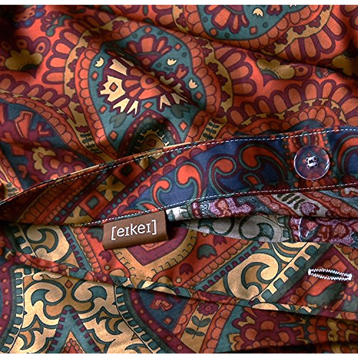 Eikei Boho Paisley Print Luxury Duvet Quilt Cover and Shams 3pc Bedding Set Bohemian Damask Medallion 350TC Egyptian Cotton Sateen (King)