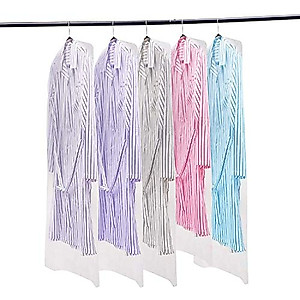 Voilamart 100 Pack Garment Bags, 47 Inch Dry Cleaning Laundrette Bag, Transparent Plastic Garment Bags, Dustproof Polythene Garment Clothes Cover for Dry Cleaner, Home Storage Closet, Travel