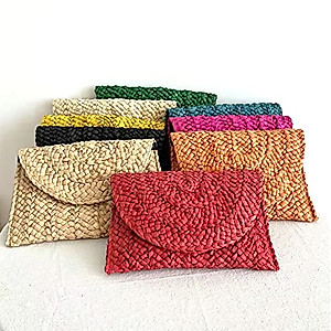 Solyinne Womens Woven Straw Clutch Bags Straw Bag Satchel Purses Shoulder Bag Woven Envelope Wallet Summer Evening Bags
