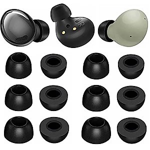 Memory Foam Tips Compatible with Galaxy Buds Pro/Galaxy Buds 2 / Galaxy Buds Plus Replacement Ear Tips, Perfect Noise Cancellation, Fit in Case, 6 Pairs [3 Size] Foam Tips Black (Foam GBP6P)