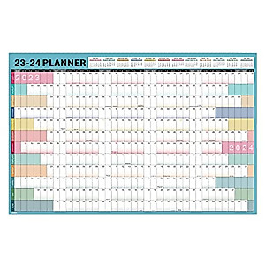 2023-2024 Yearly Wall Calendar - July 2023 - June 2024, Yearly Wall Calendar 2023-2024, 2023-2024 Wall Calendar with Holidays, 23.1" x 34.6" (Open), Year-Round Large Wall Calendar, Colorful, Thick Paper, Double-Sided Small Round Sticks