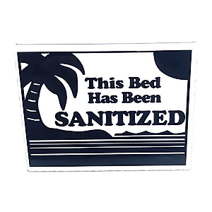 Tanning Bed Acrylic Sign This Bed Has Been Sanitized 3X4.5" Black Lettering for Tanning Salon