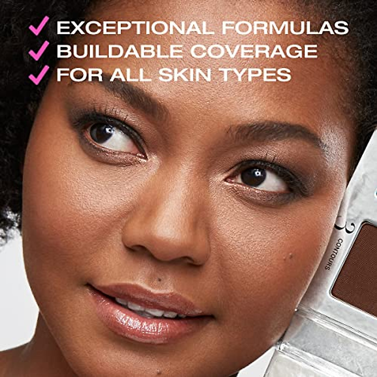 Woosh Beauty, Fold Out Face Palette w/Secret Brush, Travel, All in One, Neutral Cream & Powder Kit, 4 in 1 Nested Makeup Brush (#5 Deep)