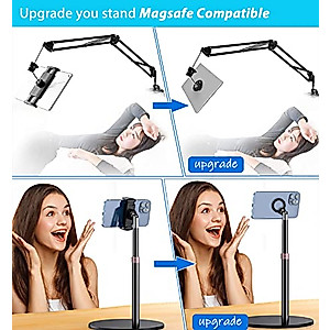 Magnetic Ball Mount Adapter Compatible with MagSafe, 360 Degree Rotate Mout Base Fit All 17mm/0.67inch Ball Joint Car Phone Holder, Compatible with All Phones