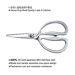 TONMA Herb Scissors (Made in Japan) All Steel Heavy Duty Pruning Shears for Gardening, Japanese Garden Scissors with Ergonomic Handle Good As Plant Cutters, Bonsai Trimmers, Flower Clippers Loppers
