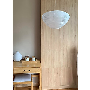 Henjjras Mushroom Paper Lampshade（17inch）, White Folding Lampshade,Interior Trim Lampshade,Paper Ceiling Lamp Shade