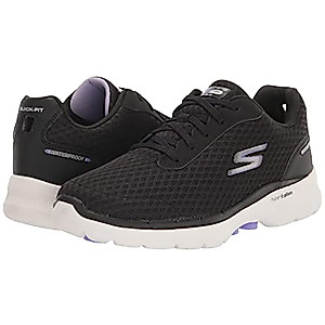 Skechers Women's GO Walk 6-Venecia Sneaker, Black/Lavender, 8