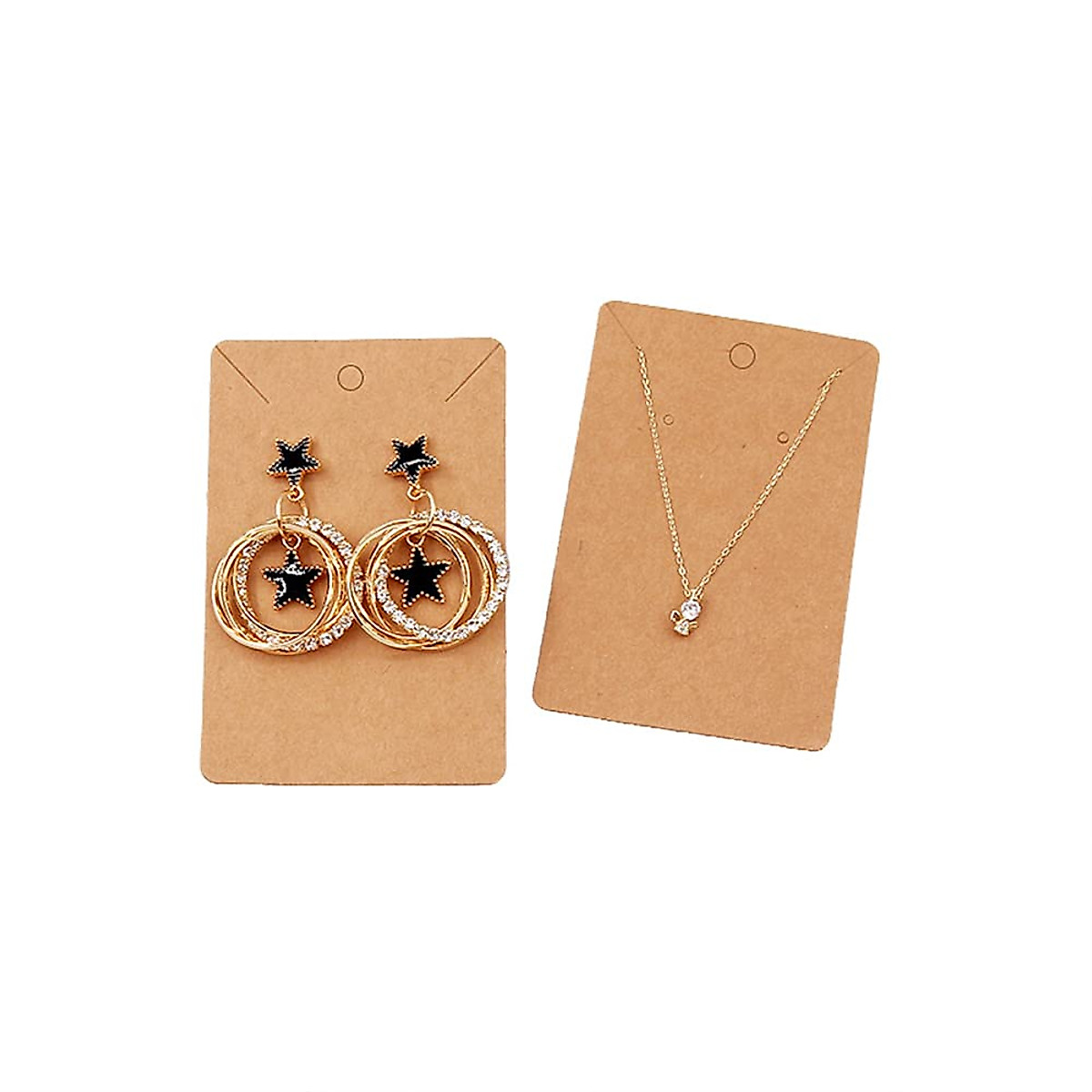 Muka 150 Pcs Earring Display Cards with Self-Seal Bags Jewelry Cards Necklace Holder 3.5" H*2.3" W-Brown