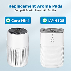 iSingo 30 Pack Core Mini Aroma Pads Replacement for LEVOIT LV-H128 Essential Oil Replacement Aromatherapy Refill Pads Compatible with LEVOIT Core Mini/LV-H128 Air Puri-Fier White