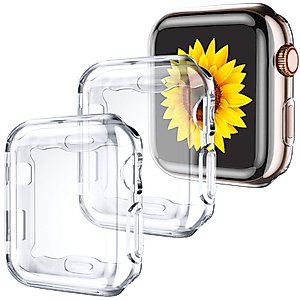 GEAK 3 Pack Compatible with Apple Watch Case 38mm,Soft HD High Sensitivity Screen Protector with TPU All Around Anti-Fall Bumper Protective Case Cover for iWatch Series 3/2/1 38mm(3 Clear)