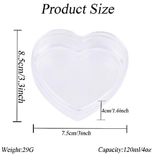 2Pcs Transparent Plastic Heart Shaped Acrylic Box with Lid Mini Storage Candy Boxes Cube Organizer Containers for Tiny Jewelry Party Favors Supplies