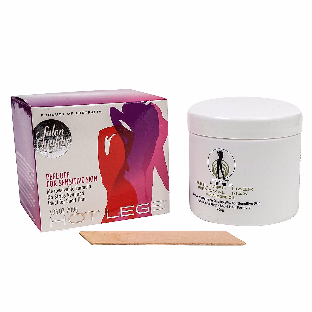 Hot Legs Peel-Off Wax for Sensitive Skin, 7.05 Ounces, with Applicator