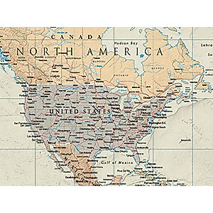 Swiftmaps World and USA Contemporary Premier 3D Two Wall Map Set (24x36 Laminated)