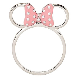 Pura Vida Silver Disney Minnie Mouse Cutout Ring - Brass Base Band, Rhodium Plating - Size 9
