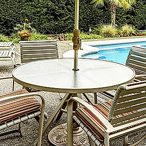 Outus Patio Table Umbrella Hole Ring Umbrella Cone Wedge Plug Umbrella Stabilizer Sleeve for 2 to 2.5 Inch Patio Table Hole and 1.5 Inch or Umbrella Pole Adapter(Black,4 Pieces)