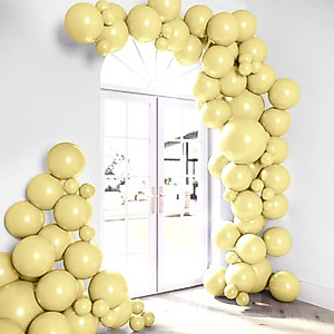 HOUSE OF PARTY Pastel Yellow Balloons - Pale Yellow Balloon Garland Kit, 5/12/18 Inch Light Yellow Balloons for Easter Party Decorations, Bridal Shower, Wedding & Birthday Decorations